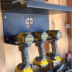 Metal Power Tool Rack, Heavy Duty Storage Shelf, Tool Organization ...