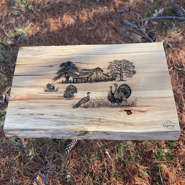 Laser Engrave File, Turkey Couple SVG, Lightburn Glowforge Wood Burn ...