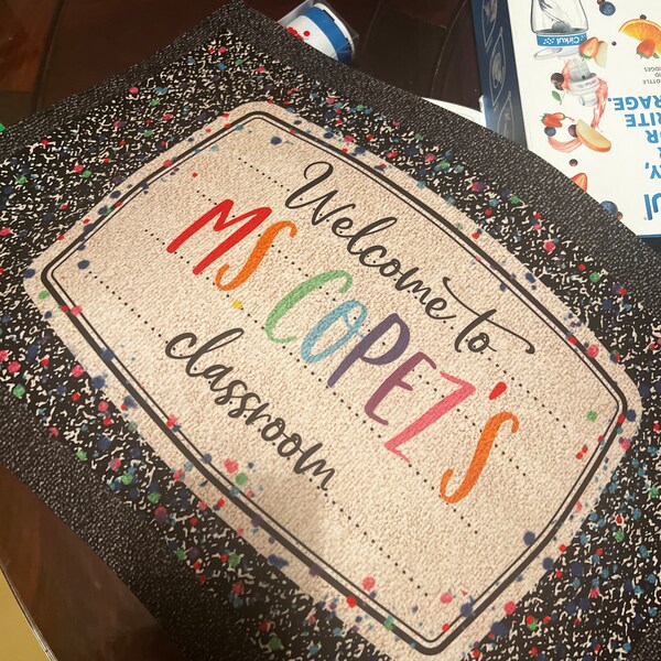 Custom Teacher Welcome Mat, Personalized Classroom Doormat, Back to ...
