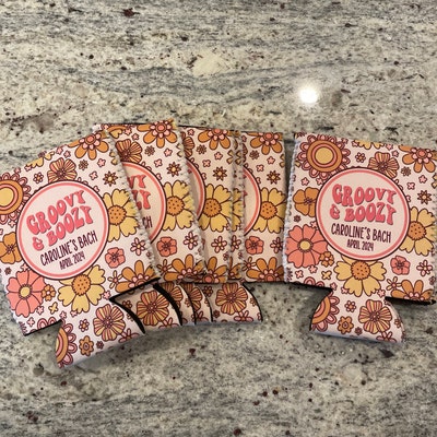 Bachelorette Party Can Cooler Groovy Boozy Theme Flower Power Retro ...