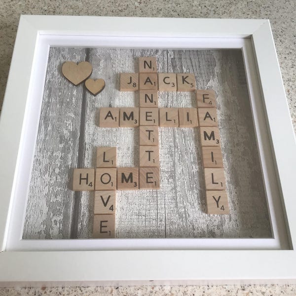Scrabble Pictures, Scrabble Frame, Personalised Wall Art, Family Gifts ...