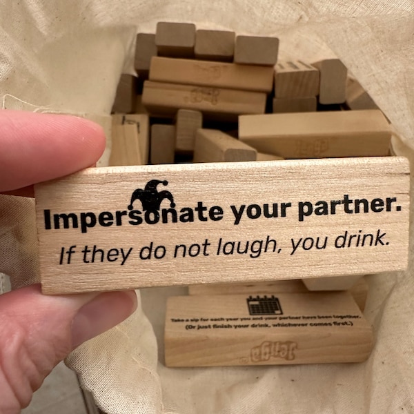 Couples Date Night Drinking Block Tower Game / Drunk Adult Fun Tumble ...