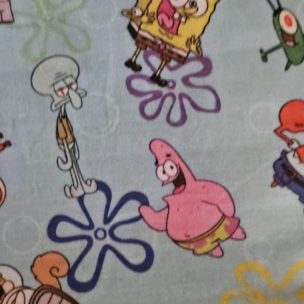 Spongebob Squarepants Fabric Spongebob Patrick Fabric Cotton Cartoon ...