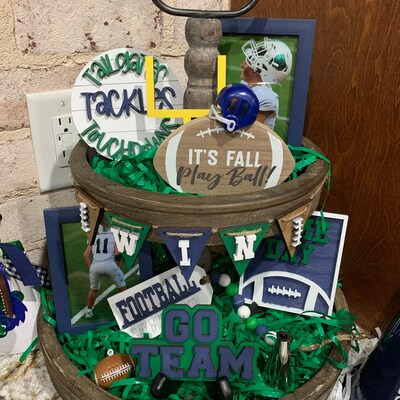 Football Tiered Tray Game Day Tiered Tray Set Football DIY Tiered Tray ...