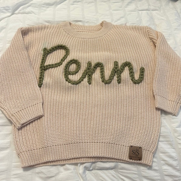 Custom Hand Embroidered Toddler and Baby Name Sweater | Keepsake Kids ...