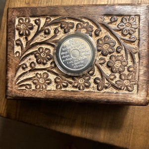 One Day at A Time Alcoholics Anonymous AA Chip Holder Wood Bookmark God ...