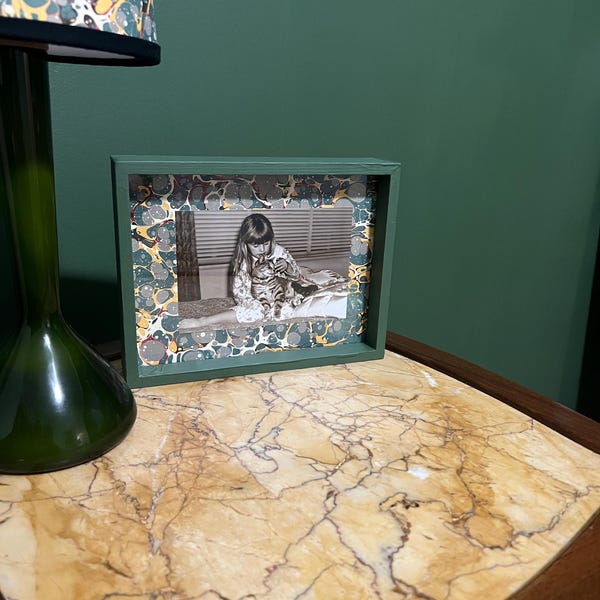 Retro Veneer Float Picture Frame, Rotating Photo Frame, Double Sided ...