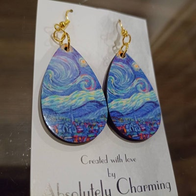 Abstract Art Earrings , Kandinsky Painting , Statement Earrings ...