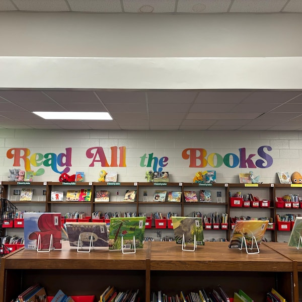 Large Read All the Books Rainbow Library Sign - Etsy