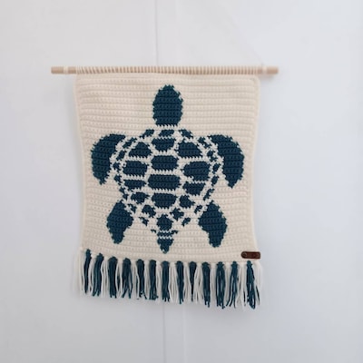 PDF Crochet Turtle Wall Hanging Pattern Crochet Home Decor Tapestry Sea ...