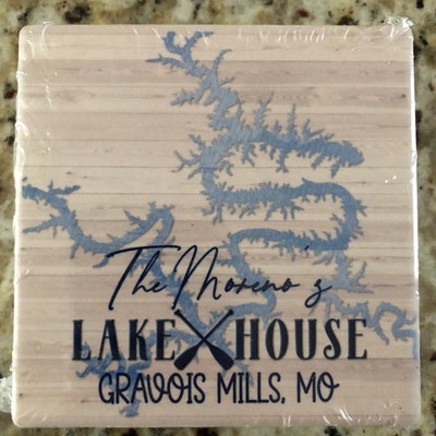 Custom Lake House Coasters, Personalized Lake House Gifts, Lake House ...