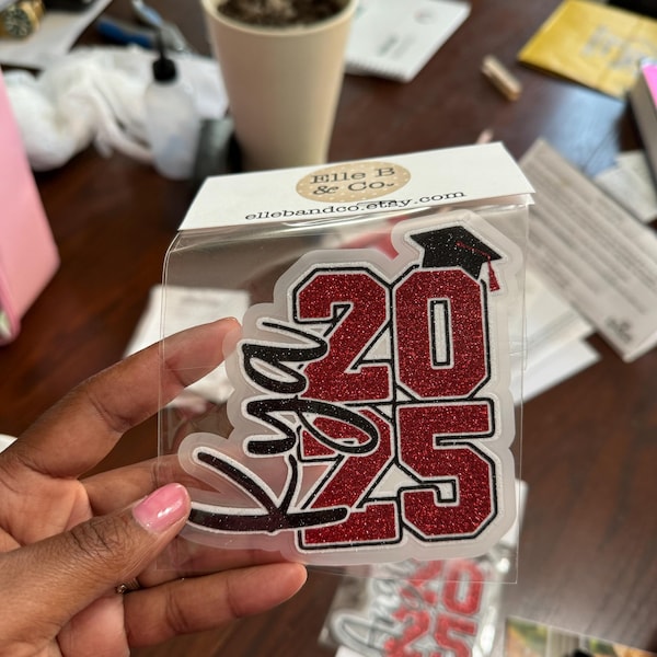 Personalized Glitter Decal for Graduates| Class of | Waterproof Glitter ...