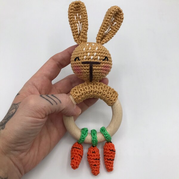 CROCHET PATTERN Rupert the Rabbit Crochet Amigurumi Bunny Rattle ...