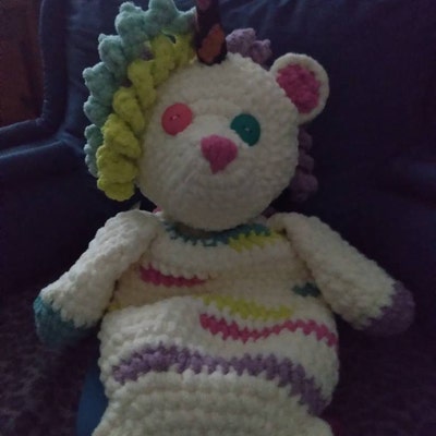 Coral Crochet Teddy Bear Backpack - Etsy