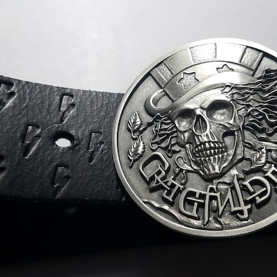 Lightning Bolt Black Leather Belt, Full Grain, Handmade in USA, Gift ...