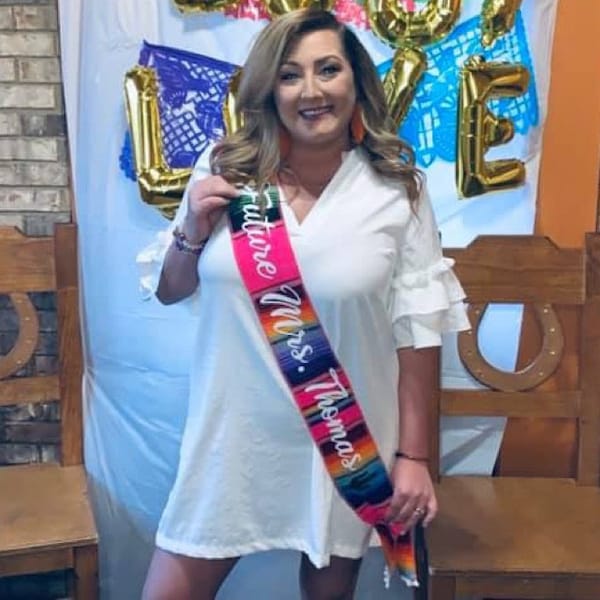Custom Sash, Final Fiesta Bachelorette Sash, Personalized Serape Sash ...