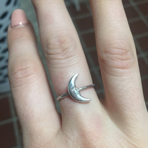 Moon Ring, Silver Moon Jewelry, Crescent Moon Ring, Sterling Silver ...