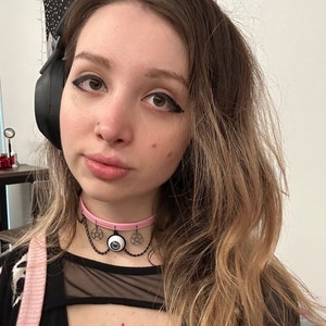 EYES Pastel Goth Halloween Necklace With Bat Wings Cross O-ring ...