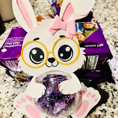 WITH Dotted Opening Easter Bunnies Candy Holder Digital Files Candy Svg ...