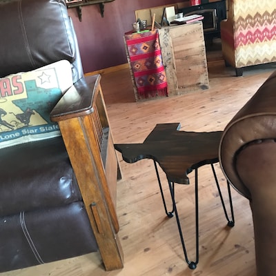 Wood Texas Shaped Side Table - Etsy
