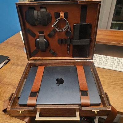 Wood Briefcase for Writers. Handmade With Walnut and Leather. Carry ...