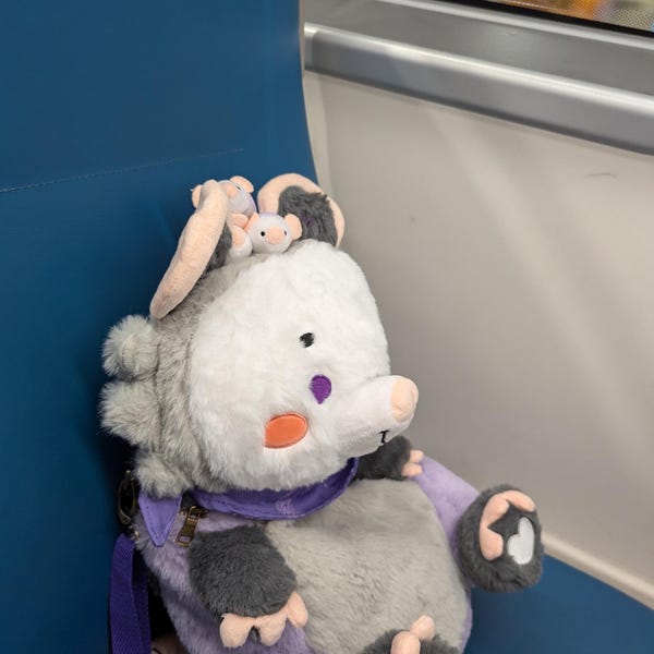 Plum Possum Plush Backpack: Snug-alongs Travel Bookbag - Etsy