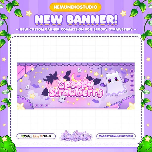 Custom Chibi Cute Banner or Header for Social Media / Twitch Banner ...