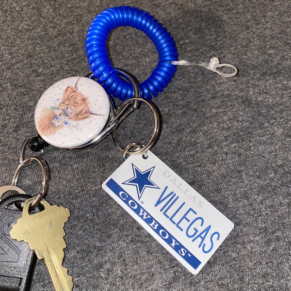 Personalized Dallas Cowboys Engraved Keychain - Key Ring - Tag - Any ...