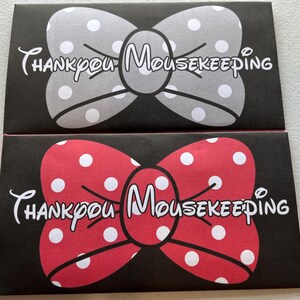 Thankyou Mousekeeping Bow Envelopes - Printable - Etsy UK