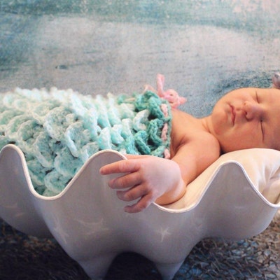 Giant 18 Pearlescent Seashell Infant Baby Poser - Etsy