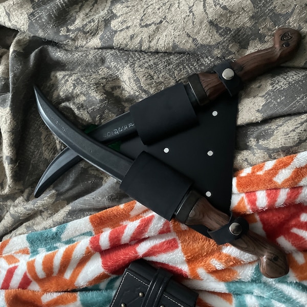 Twin Latex Dagger Scabbard for the Back, Assassin Style for Larp ...