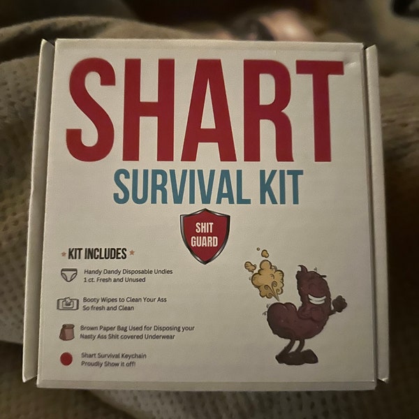 Shart Survival Kit Hilarious Gag Gift, Novelty Prank, White Elephant ...