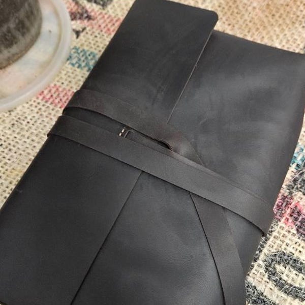 Leather Book Case, Book Sleeve for Big Books, Handmade Book Cover ...