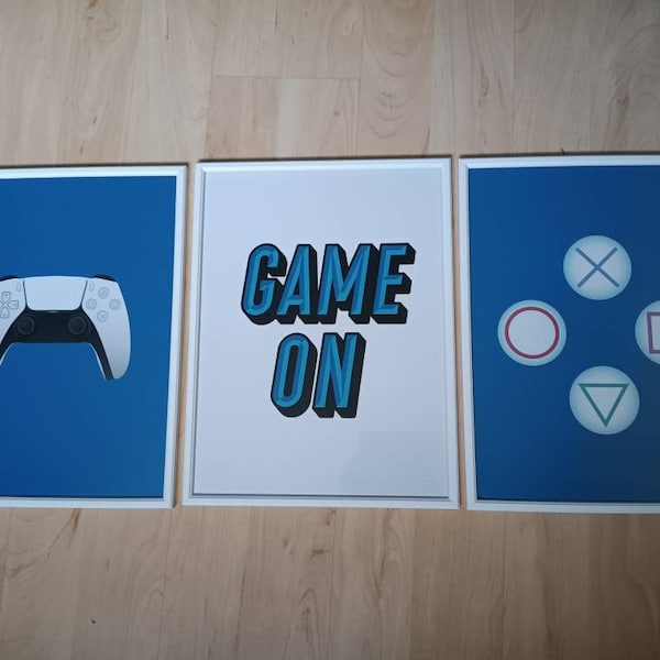 Retro Video Game Controllers Wall Decor, Digital Prints, Game Room ...