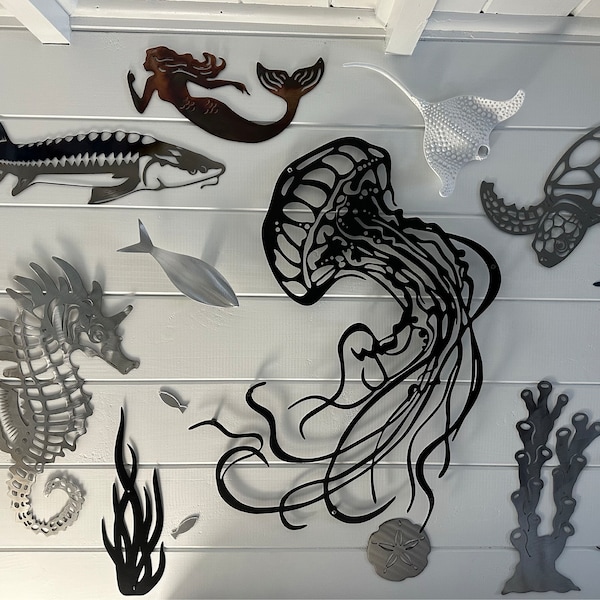 Swimming Mermaid - Metal Wall Art Copper/bronzed Plated - Etsy