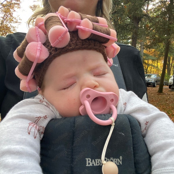Crochet Baby Curler Hat/beauticians Baby Photo Prop/newborn Sponge ...
