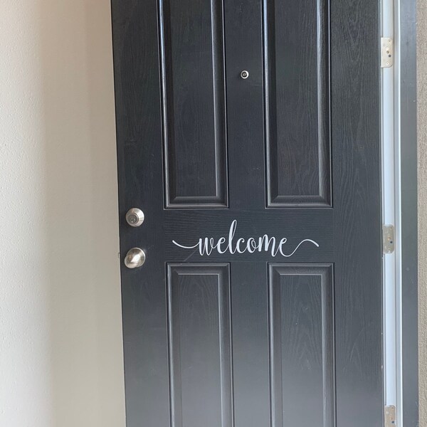 Welcome Door Decal Front Door Decal Welcome Vinyl Decal D024 Front Door ...