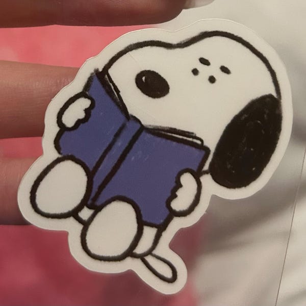 Cute Snoopy Miffy Peanuts Reading | Library Card Stickers - Glossy ...