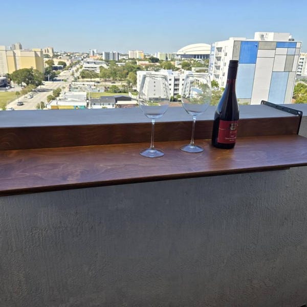 Balcony Bar Rail Table, Railing Deck Table Foldable, Spacesaving Pop up ...