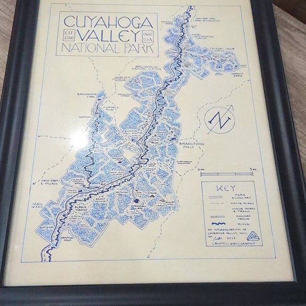 Cuyahoga Valley National Park Map Hand-drawn by Cryptocartography | Map ...