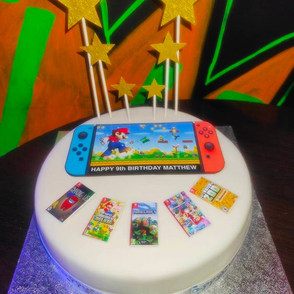 Personalised Cake Topper | Fun Nintendo Switch Topper With Custom Image ...