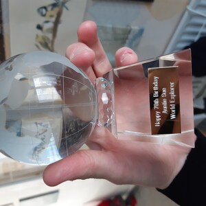 Crystal World Globe Trophy With Crystal Base - 3 Sizes | FREE ENGRAVING ...