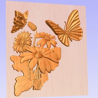 Flower, 3D STL Model, CNC Router Engraver, Artcam, Aspire, CNC Files ...