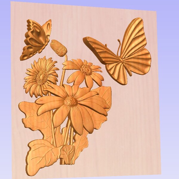 Flower, 3D STL Model, CNC Router Engraver, Artcam, Aspire, CNC Files ...