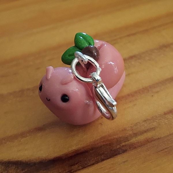 Peach Snail Kawaii Charm- Polymer Clay Charm- Stitch Marker - Etsy
