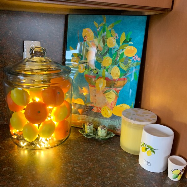 Whimsical Collage Flower Pot Still Life Fine Art Wall Decor Print for ...