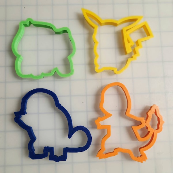 Pokemon Cookie Cutters - Full Set of 4 - Pikachu Charmander Squirtle ...