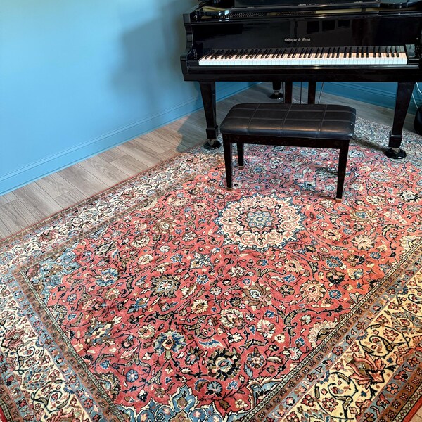 Red Antique Rug 6x8 Ft High Pile Vintage Faded Distressed Rug, Handmade ...