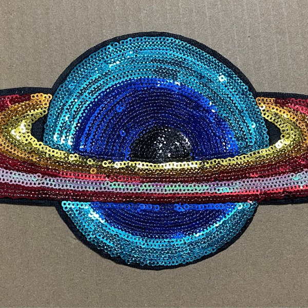 Iron on Sequined Patch Planet Sequin Shine Embroidered PATCH Shiny ...