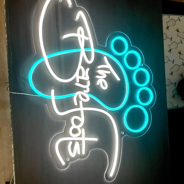 Foot Massage Neon Sign, Foot Reflexology Led Light, Custom Wall Decor ...